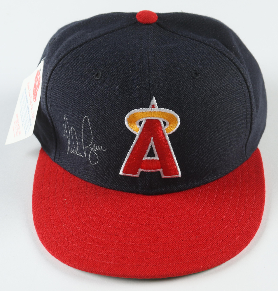 Nolan Ryan Signed Angels Fitted New Era Baseball Hat (Beckett ...