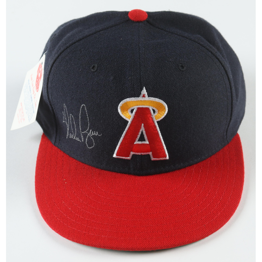 Nolan Ryan Signed Angels Fitted New Era Baseball Hat (Beckett ...