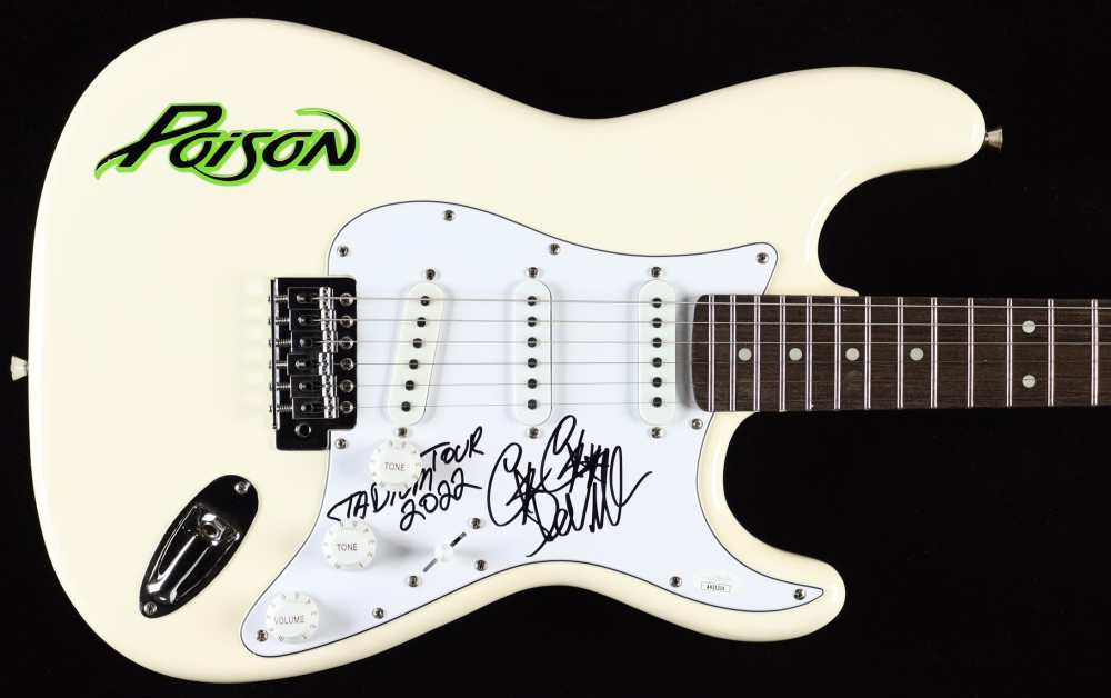 C.C. DeVille Signed "Poison" 39" Electric Guitar Inscribed "Stadium ...