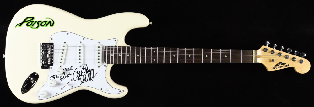 C.C. DeVille Signed "Poison" 39" Electric Guitar Inscribed "Stadium ...