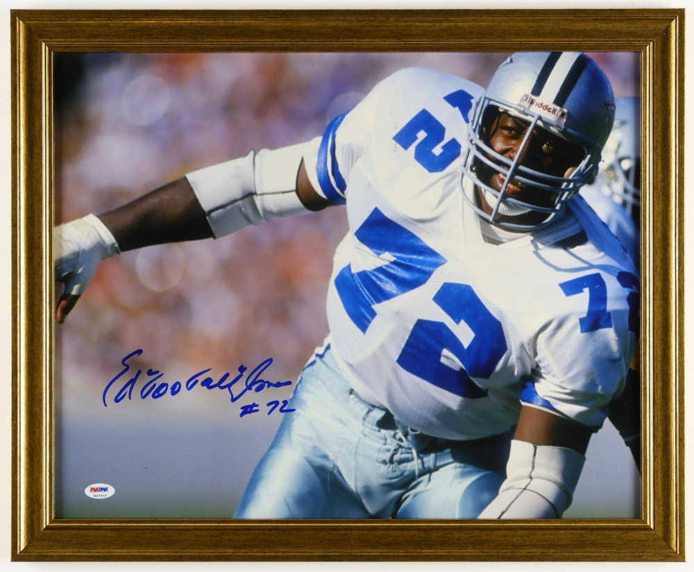 Ed "Too Tall" Jones Signed Cowboys Custom Framed Photo Display (PSA ...
