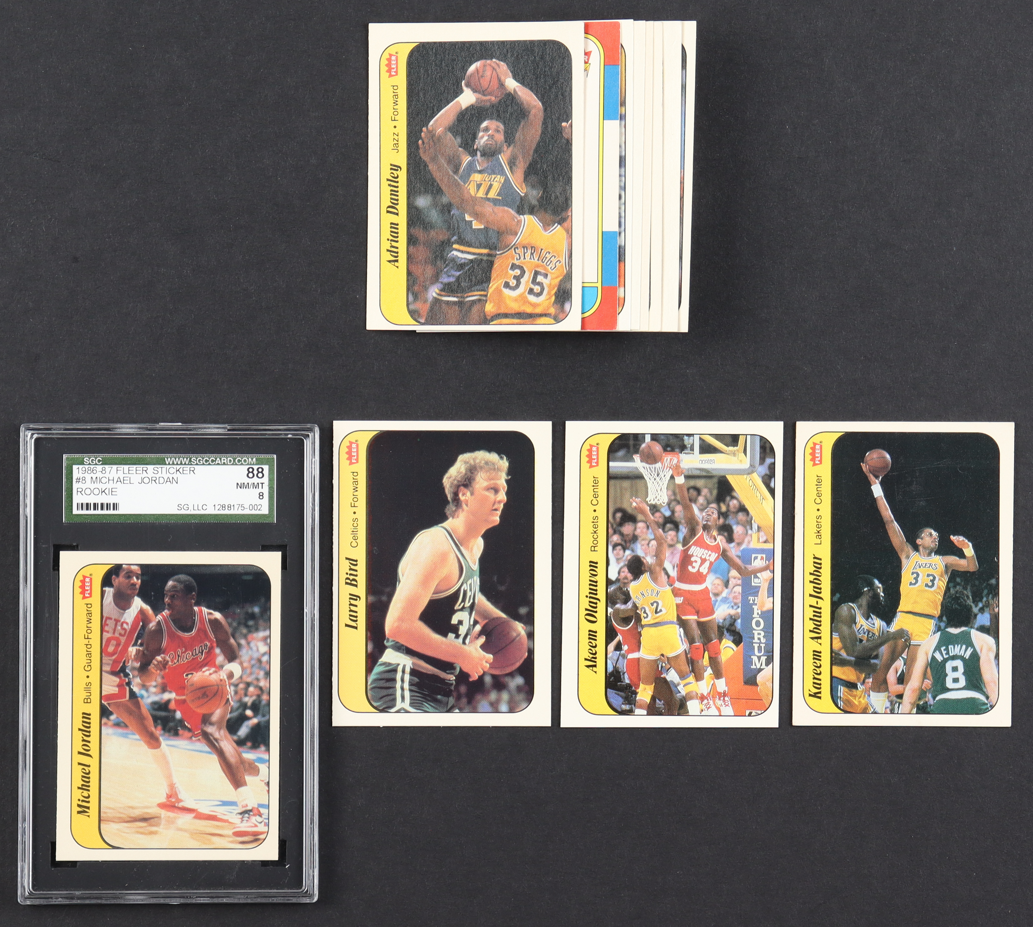 1986-87 Fleer Stickers Basketball Complete Set of (11) Cards with ...