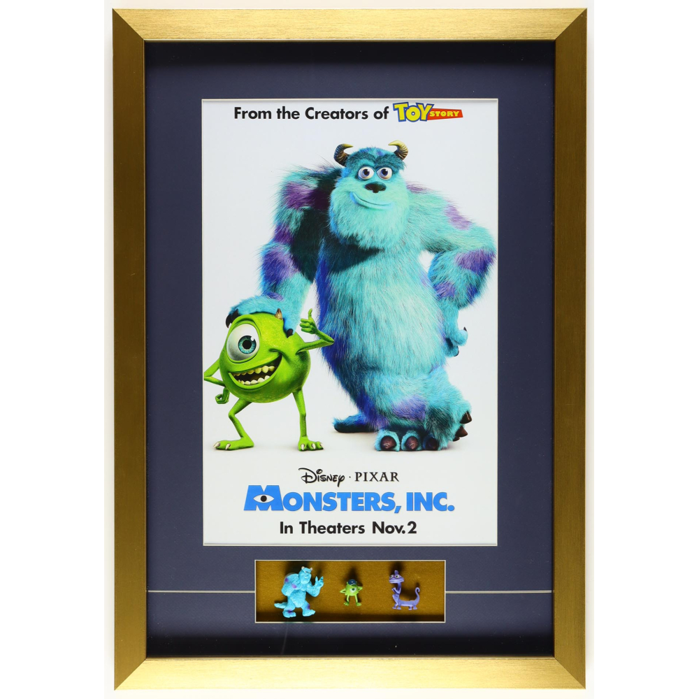 Disney Pixar "Monsters, Inc" Custom Framed Print Display With (3) Toy ...
