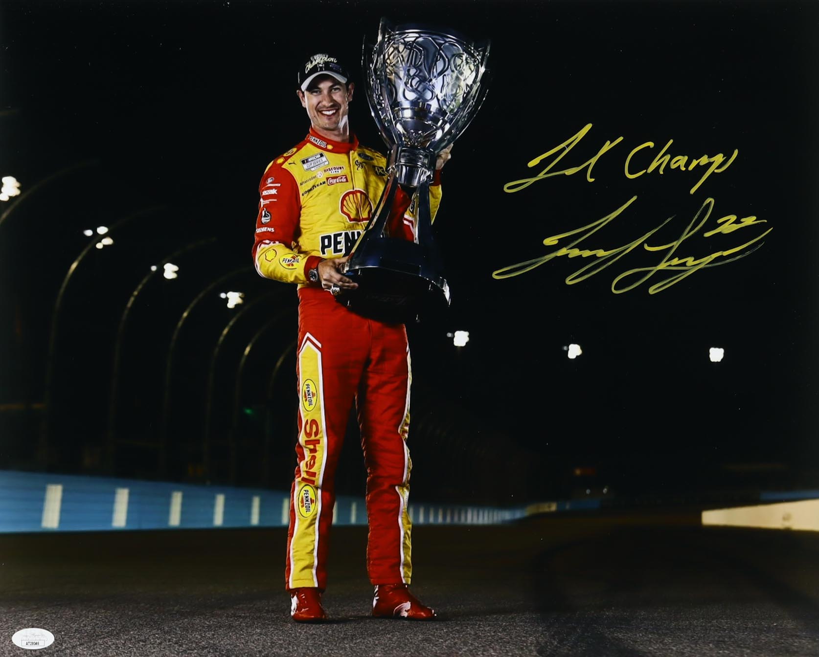 Joey Logano Signed NASCAR 16x20 Photo Inscribed "2x Champ" (JSA ...
