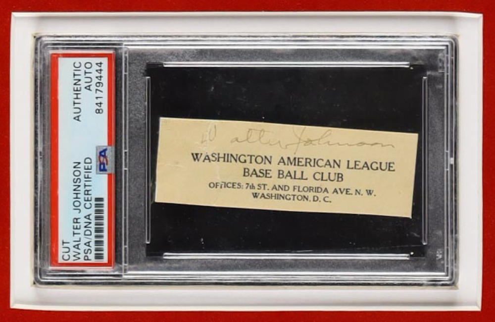 Walter Johnson Signed Custom Framed Cut Display With Mitchell & Ness ...