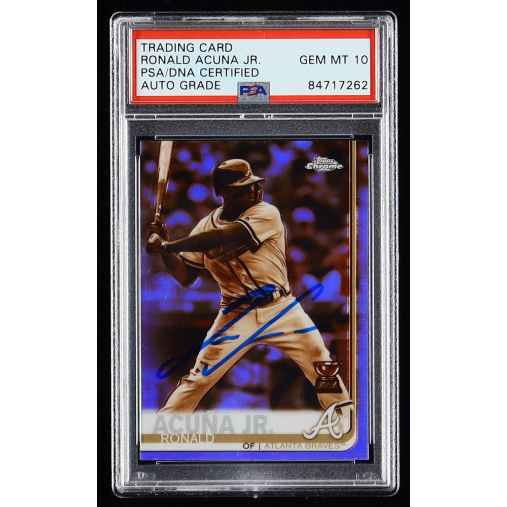 Ronald Acuna Jr. Signed 2019 Topps Chrome Sepia Refractors #117 (PSA ...