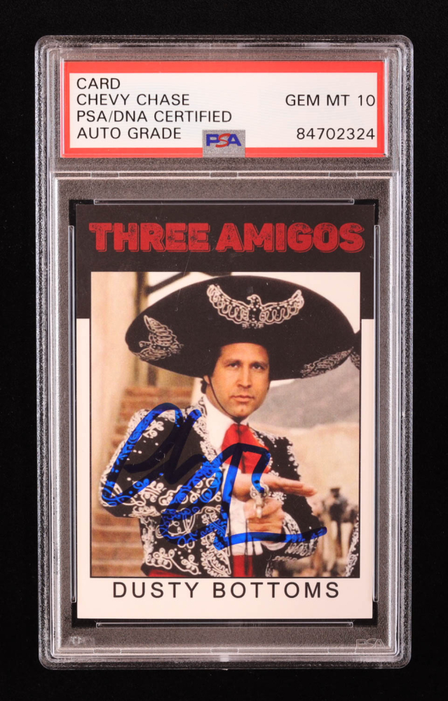 Chevy Chase Signed "Three Amigos" Custom Trading Card (PSA | Auto 10 ...