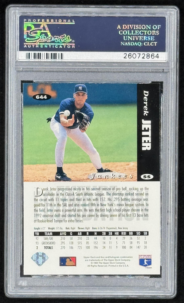 Derek Jeter 1994 Collector's Choice #644 RC (PSA 10) | Pristine Auction