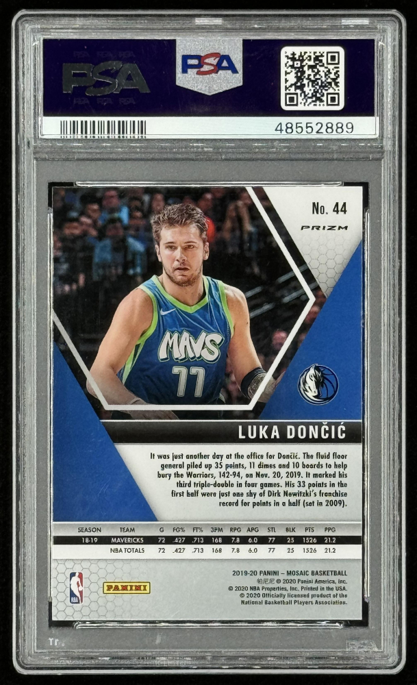 Luka Doncic 2019-20 Panini Mosaic Mosaic Reactive Orange #44 (PSA 10) | Pristine Auction