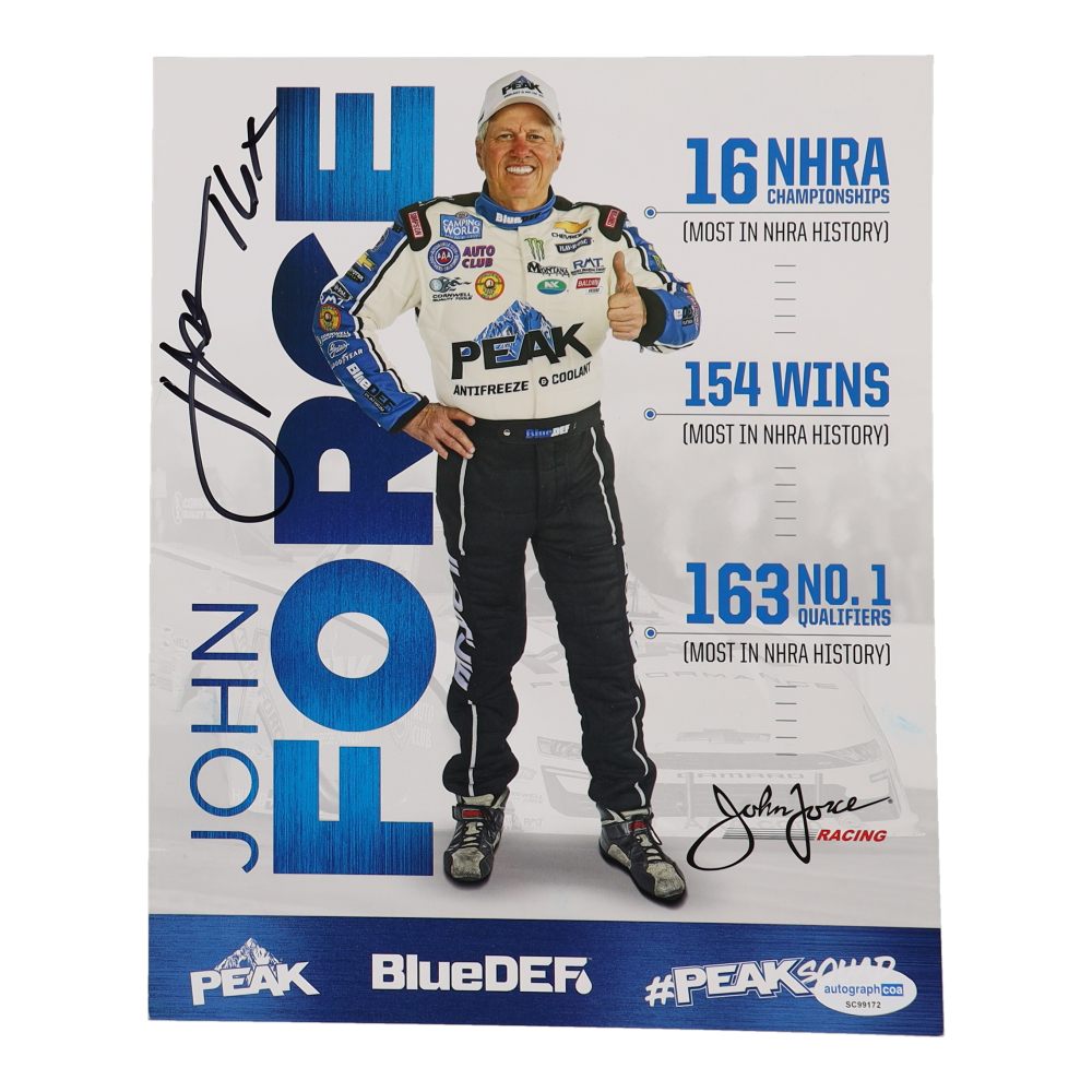 John Force Signed NHRA 8x10 Photo (ACOA) | Pristine Auction