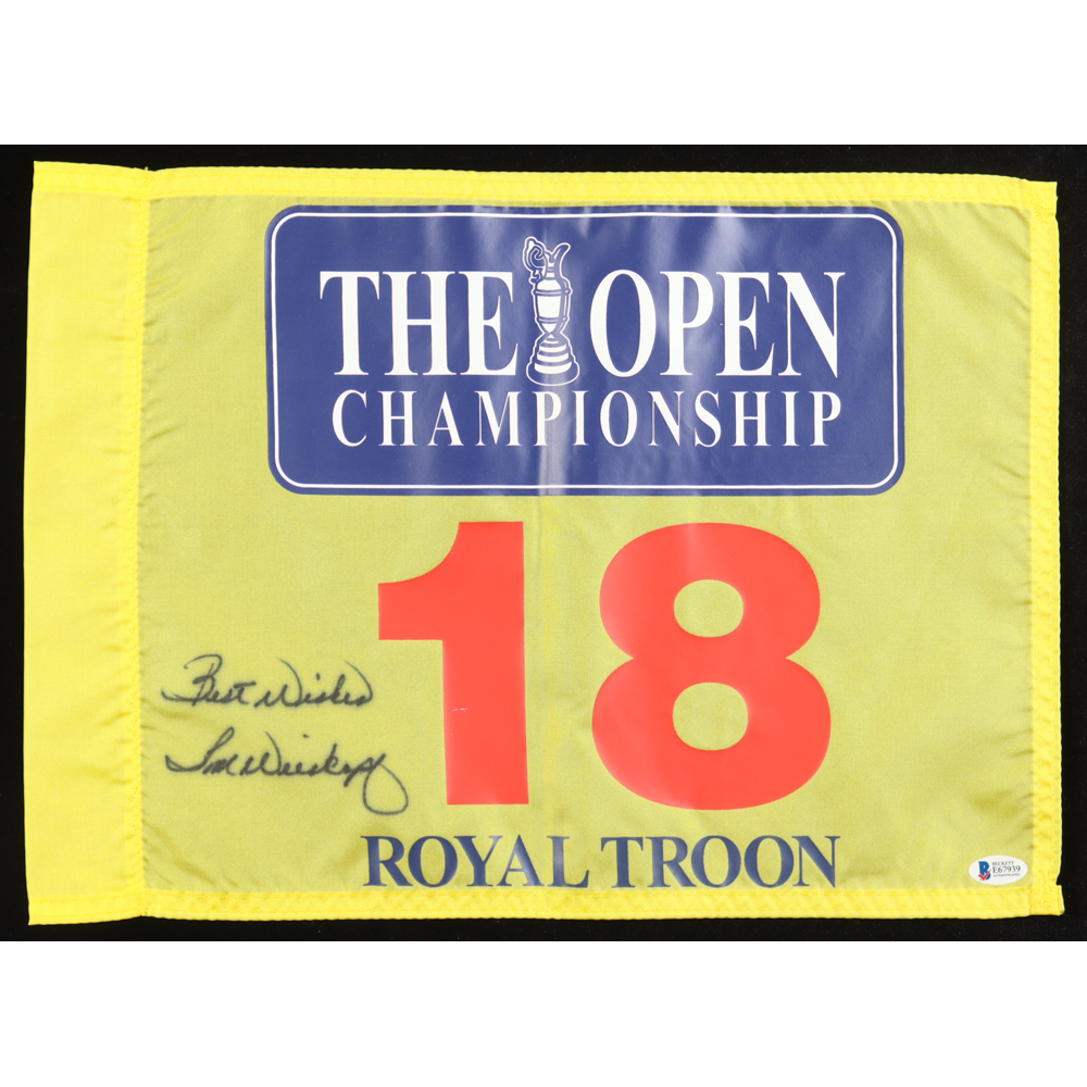Tom Weiskopf Signed British Open Flag Inscribed "Best Wishes" (Beckett ...