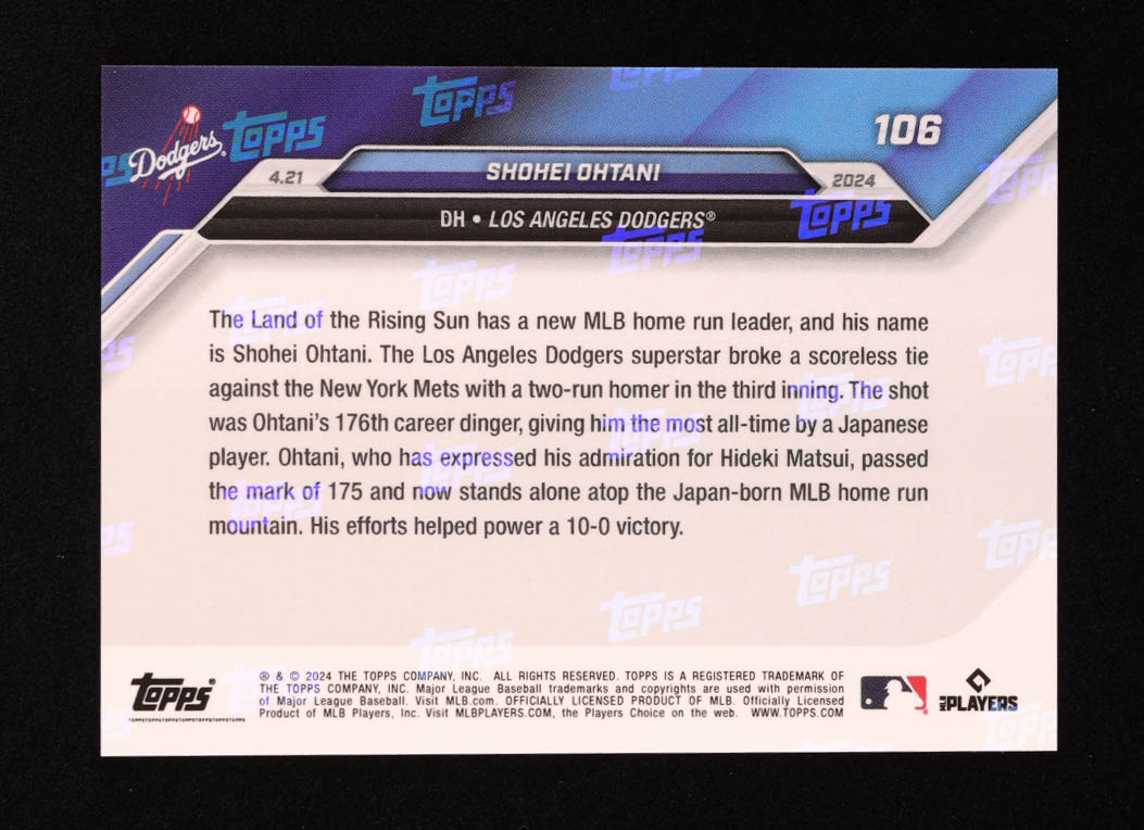 Shohei Ohtani 2024 Topps Now #106 | Pristine Auction