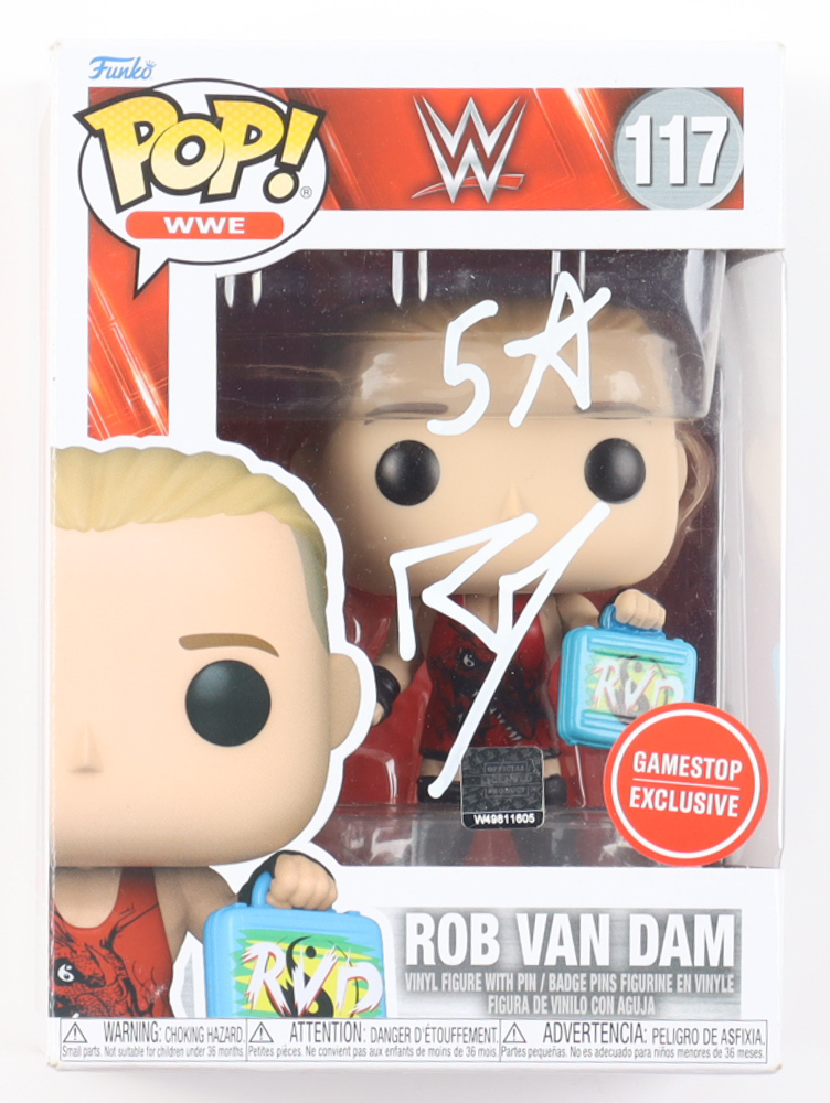 Rob Van Dam WWE #117 Funko Pop! Vinyl Figure Inscribed "5 *" (Beckett ...
