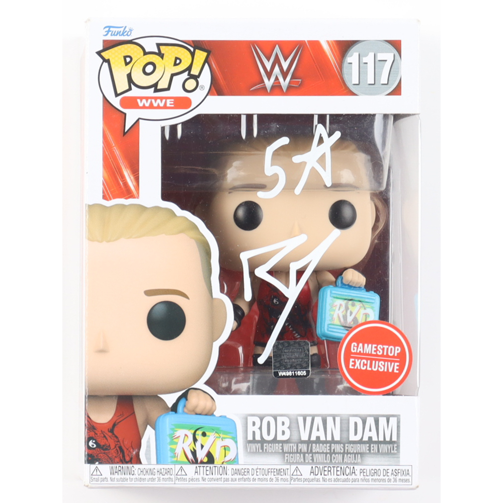 Rob Van Dam WWE #117 Funko Pop! Vinyl Figure Inscribed "5 *" (Beckett ...