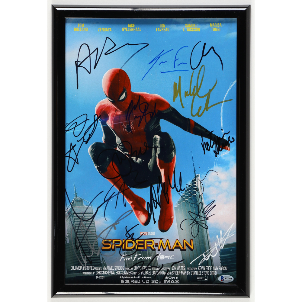 "Spider-Man: Far From Home" Custom Framed Photo Signed By (15) with Tom ...