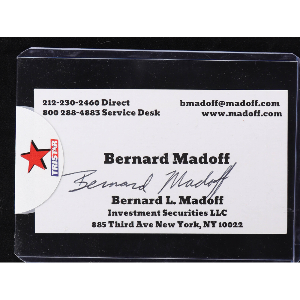 Bernie Madoff Signed Business Card (TriStar) | Pristine Auction