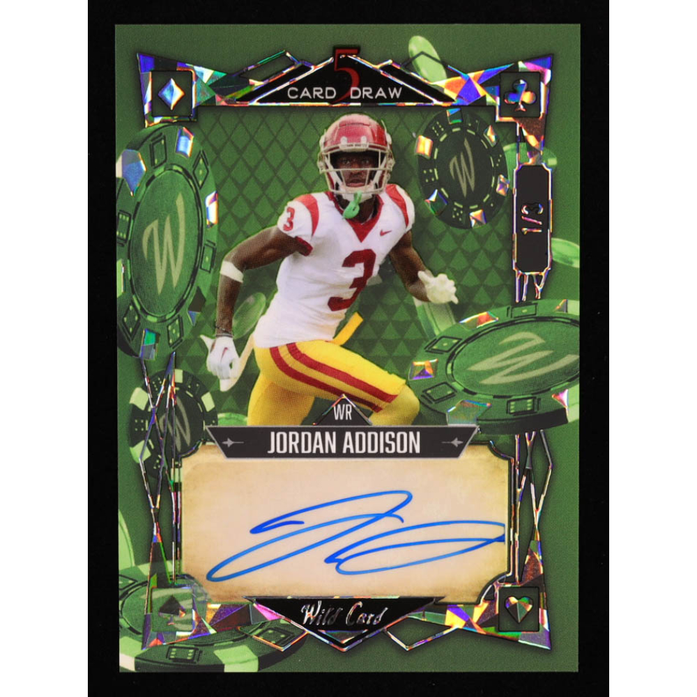 Jordan Addison 2023 Wild Card 5 Card Draw Autographs Green #5CDM56 RC ...