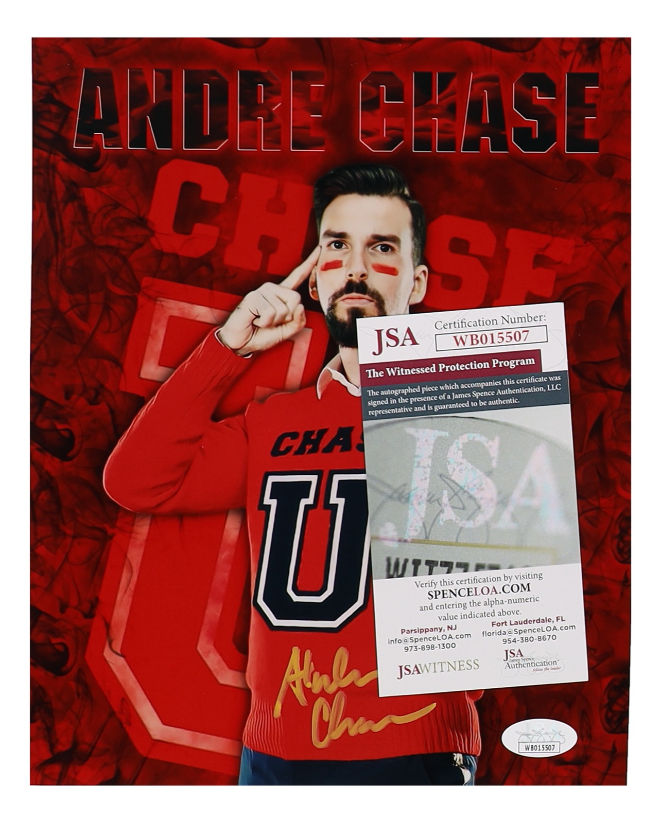 Andre Chase Signed WWE NXT 8x10 Custom Funhouse Metallic Photo (JSA ...
