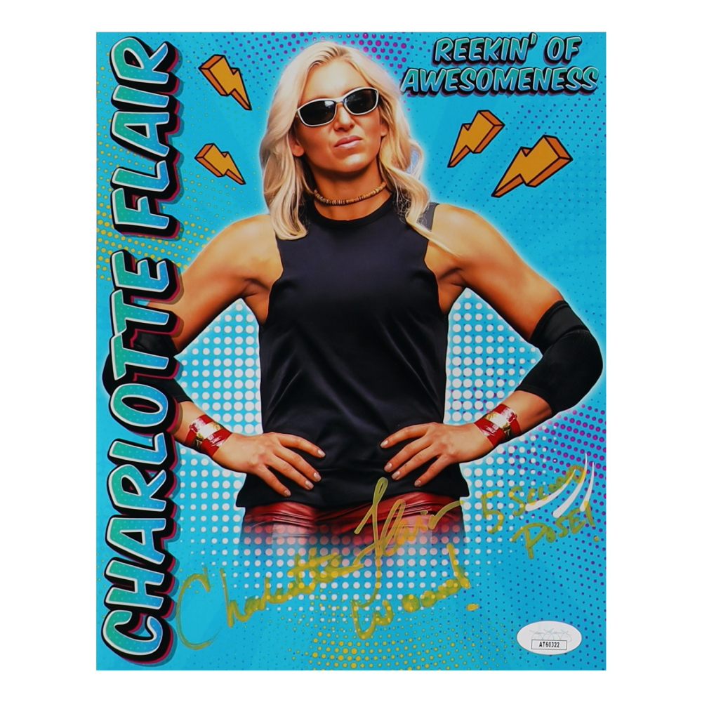 Charlotte Flair Signed WWE 8x10 Funhouse Metallic Photo Inscribed ...