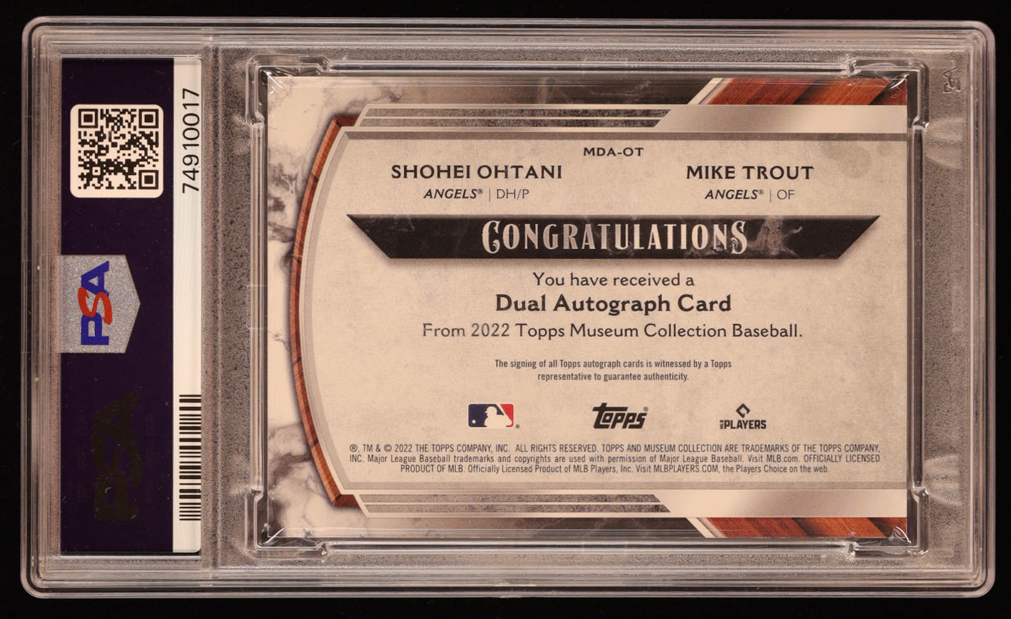 Shohei Ohtani / Mike Trout 2022 Topps Museum Collection Dual Autographs ...