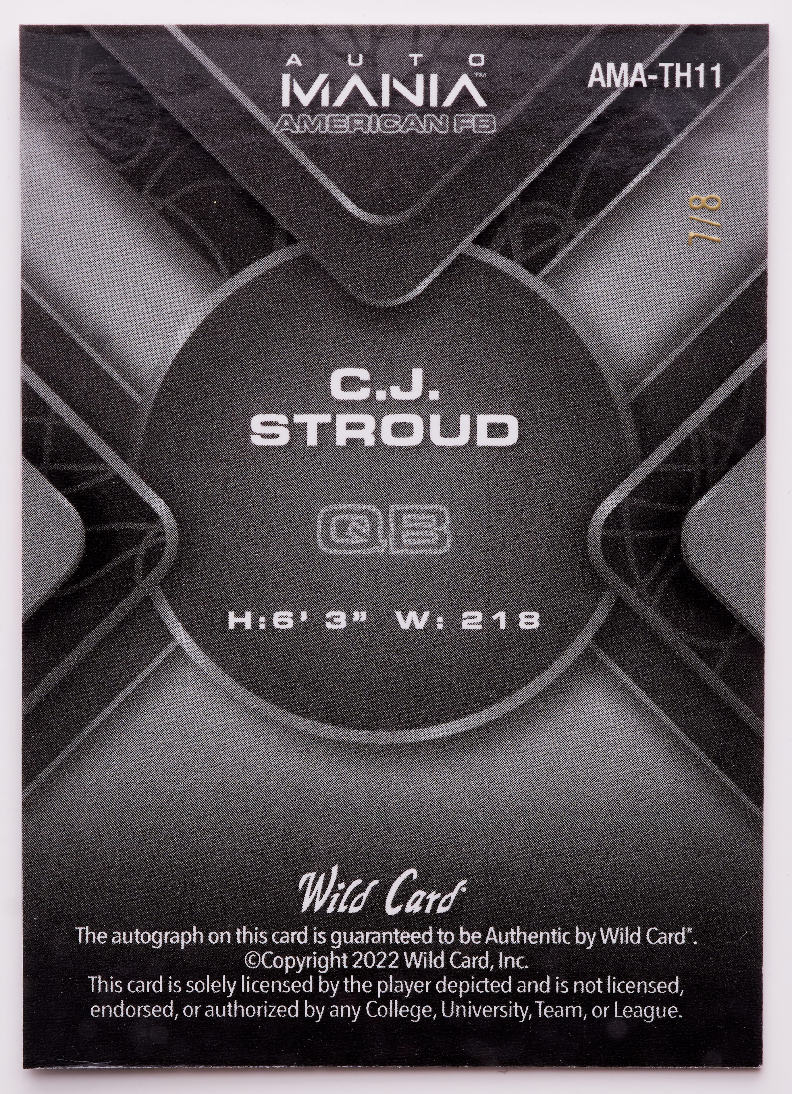 CJ Stroud Signed 2023 Wild Card Auto Mania Red #AMDACJ #7/8 RC ...