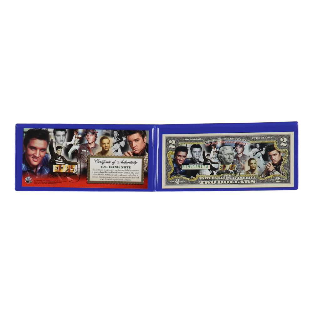 Elvis Presley Genuine Legal Tender Colorized U.S. $2.00 Two Dollar Bill ...