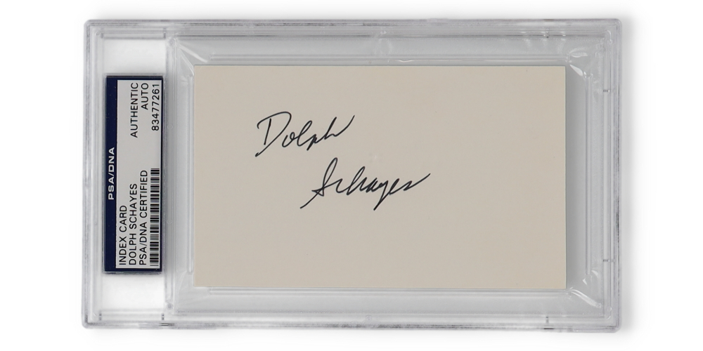 Dolph Schayes Signed Index Card (PSA) | Pristine Auction