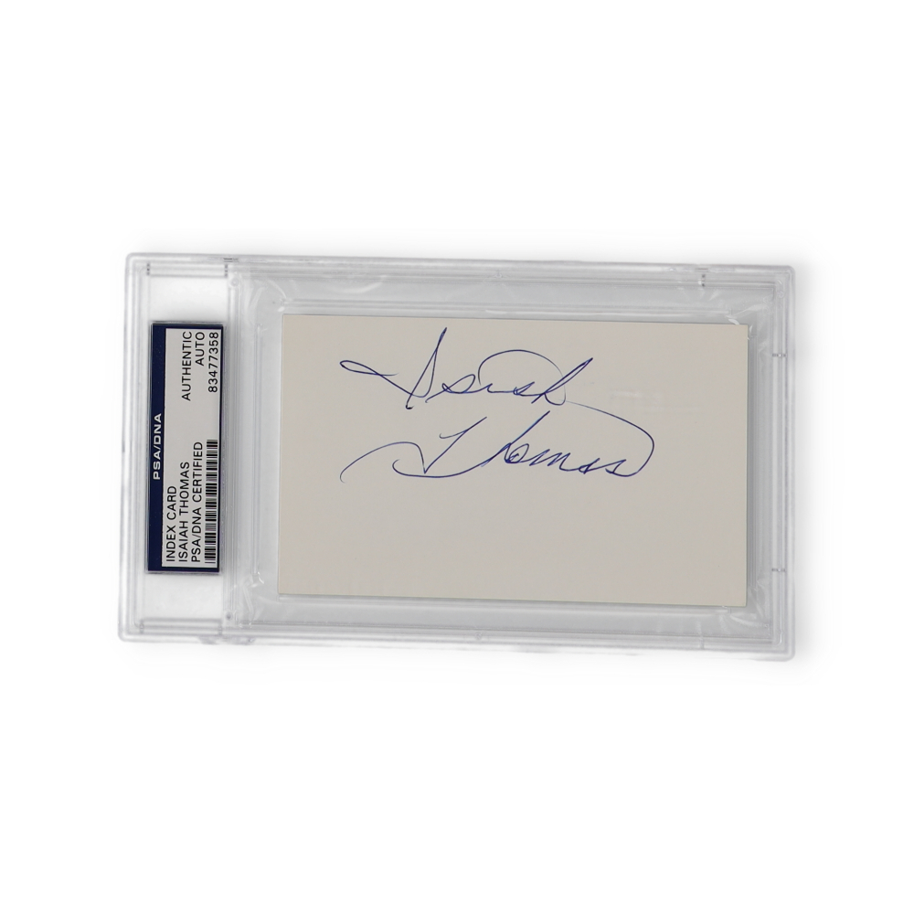 Isiah Thomas Signed Index Card (PSA) | Pristine Auction