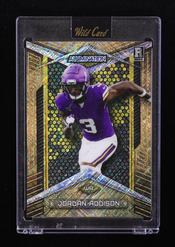 Jordan Addison 2023 Wild Card Alumination Gold Shimmer #BCJA RC #1/2 ...