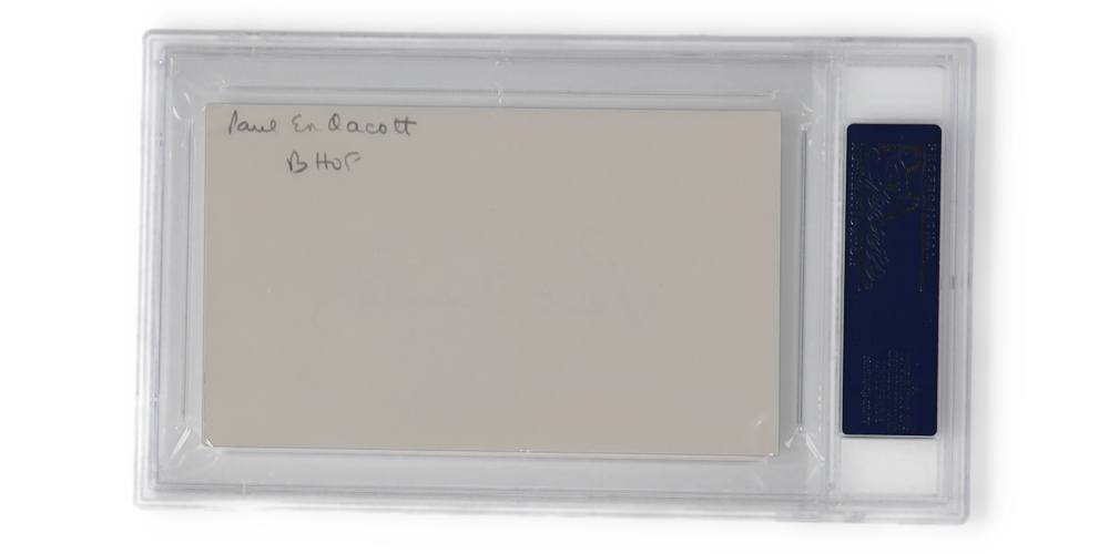 Paul Endacott Signed Index Card (PSA) | Pristine Auction