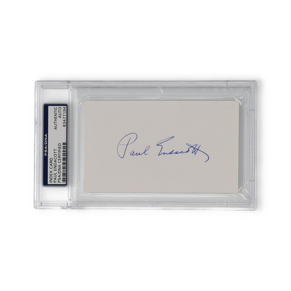 Paul Endacott Signed Index Card (PSA) | Pristine Auction
