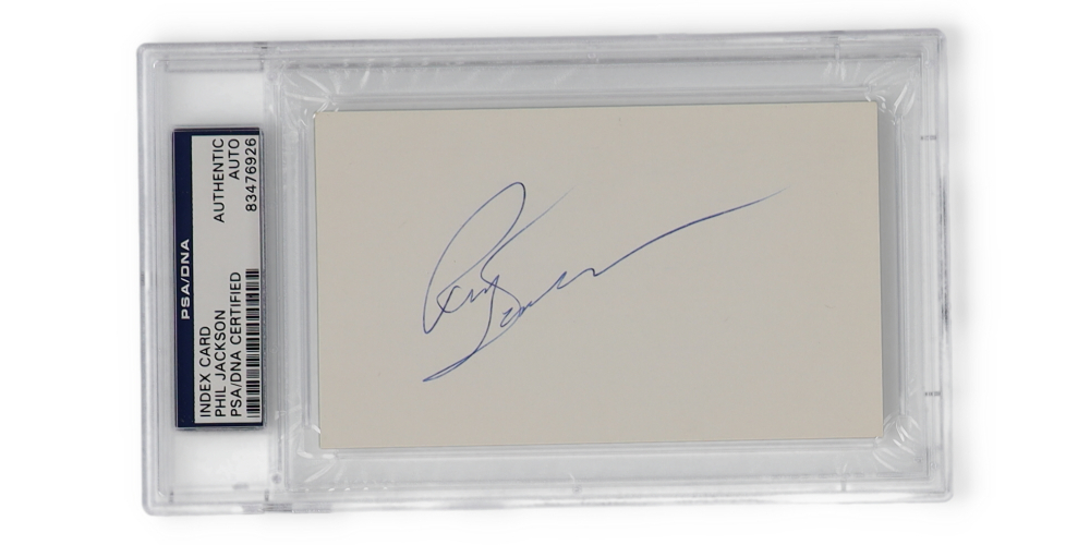 Phil Jackson Signed Index Card (PSA) | Pristine Auction