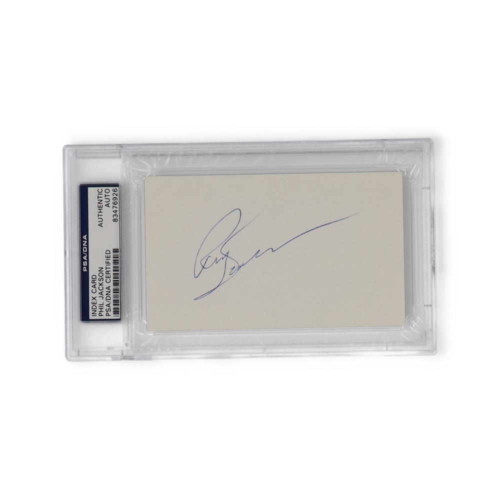 Phil Jackson Signed Index Card (PSA) | Pristine Auction