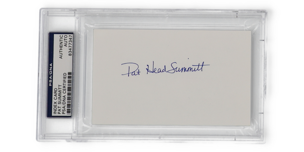 Pat "Head" Summitt Signed Index Card (PSA) | Pristine Auction