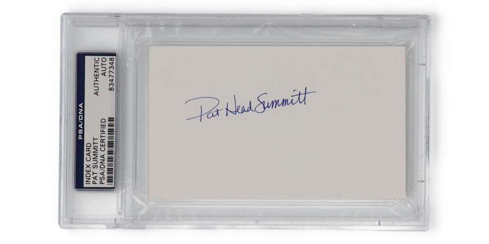 Pat "Head" Summitt Signed Index Card (PSA) | Pristine Auction
