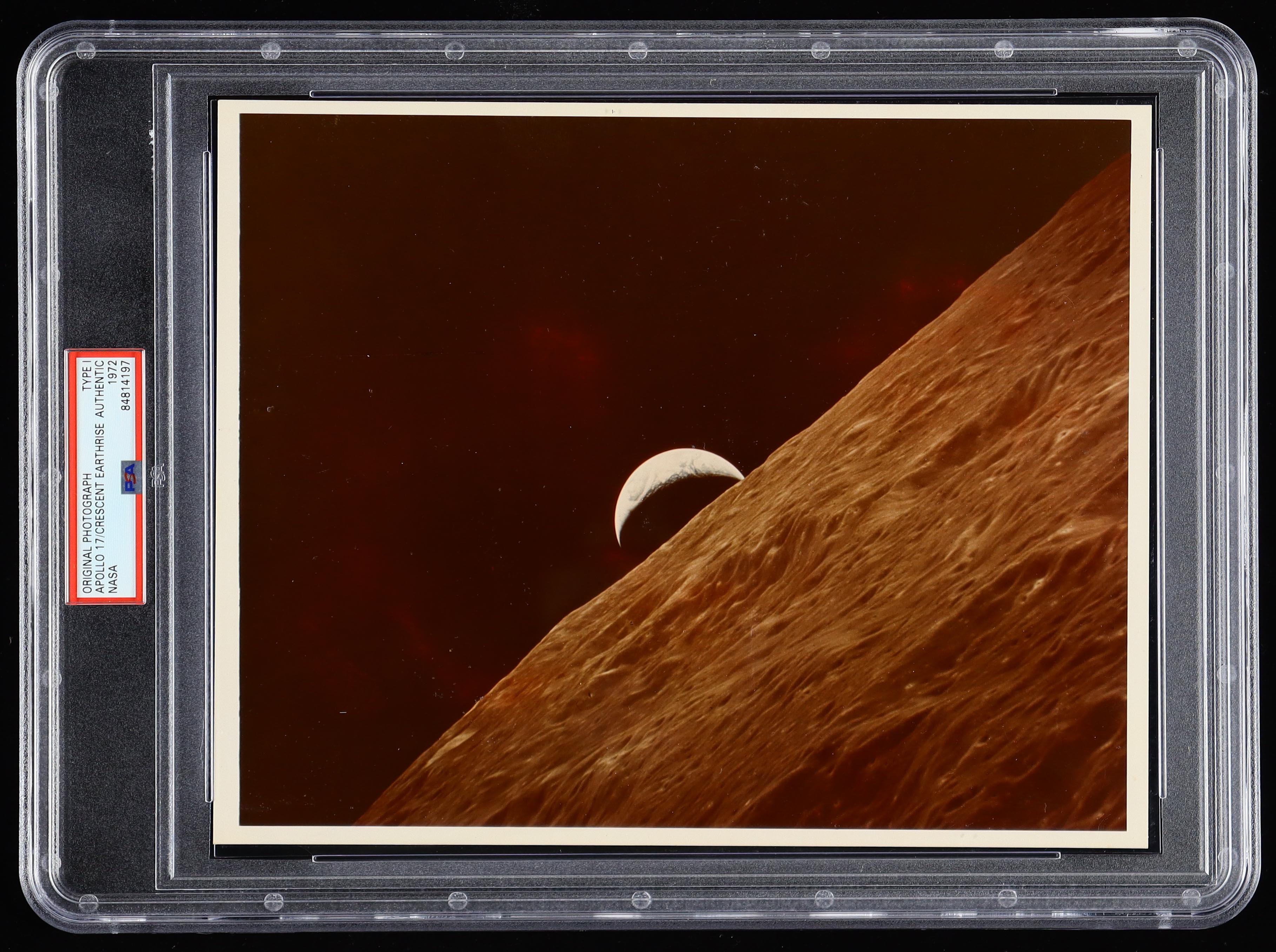Original NASA Apollo 17 "Crescent Earthrise" 8x10 PSA Type I Photo (PSA ...