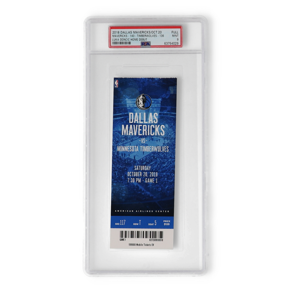 2018 Mavericks Luka Doncic Home Debut Game Ticket (PSA) | Pristine Auction