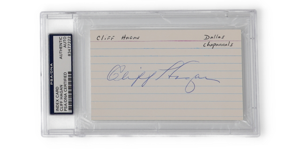 Cliff Hagan Signed Index Card (PSA) | Pristine Auction