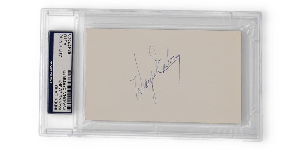 Wayne Embry Signed Index Card (PSA) | Pristine Auction