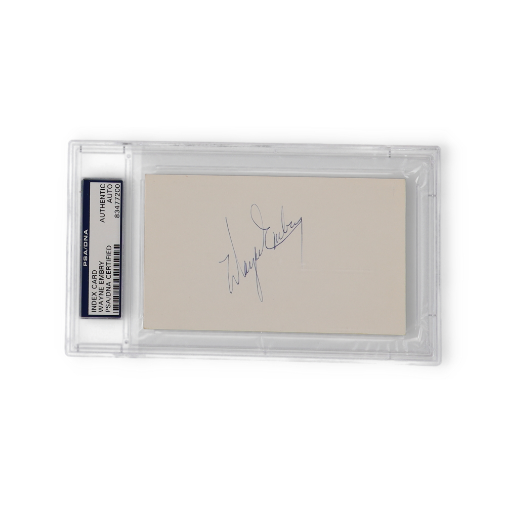 Wayne Embry Signed Index Card (PSA) | Pristine Auction