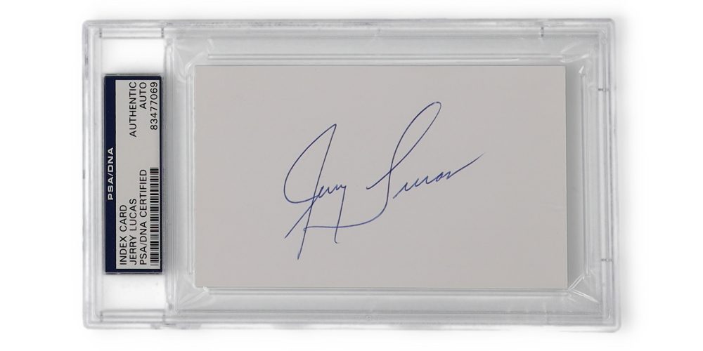 Jerry Lucas Signed Index Card (PSA) | Pristine Auction