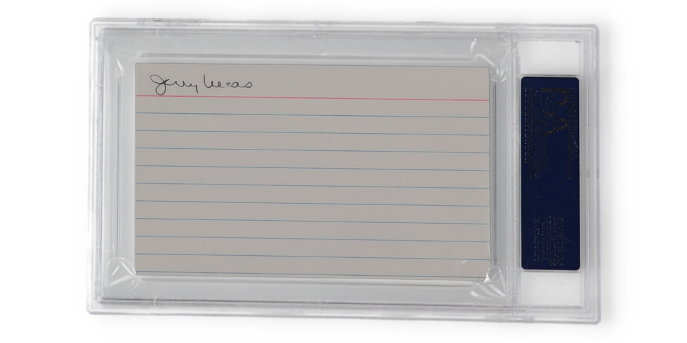Jerry Lucas Signed Index Card (PSA) | Pristine Auction