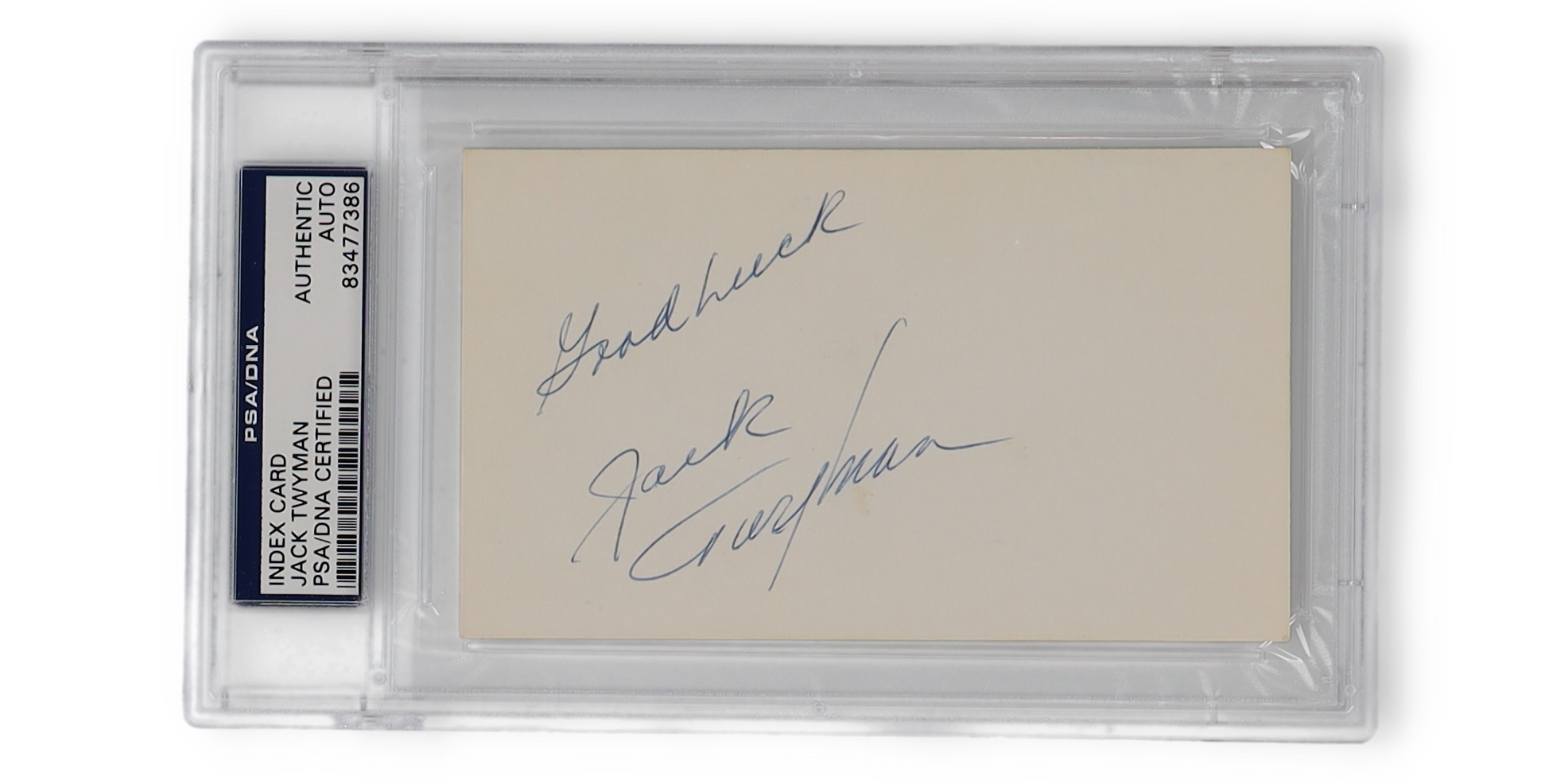 Jack Twyman Signed Index Card Inscribed "Good Luck" (PSA) | Pristine ...