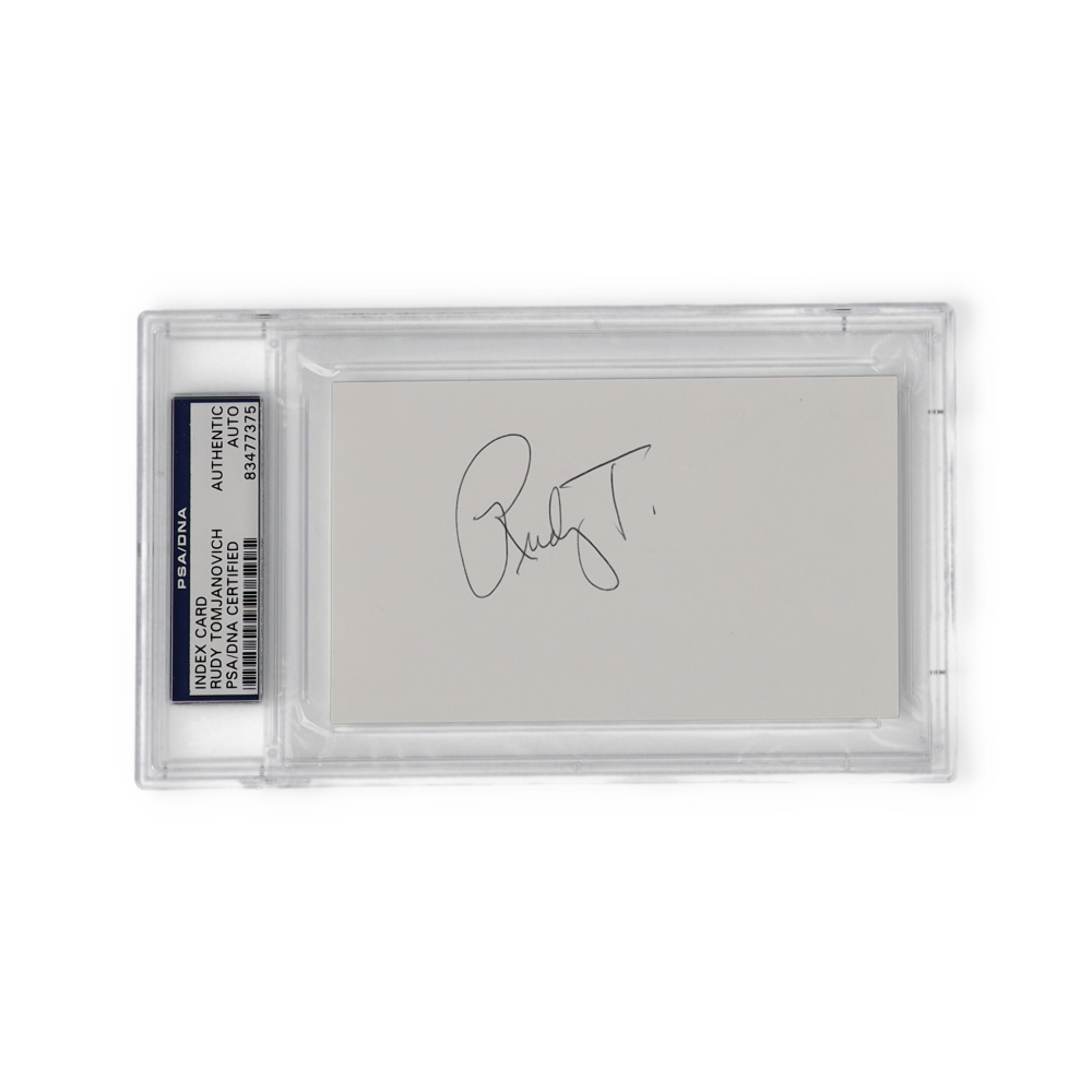 Rudy Tomjanovich Signed Index Card (PSA) | Pristine Auction