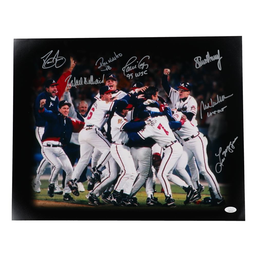 "1995 Champions" Braves 16x20 Photo Signed by (7) with Dave Justice ...