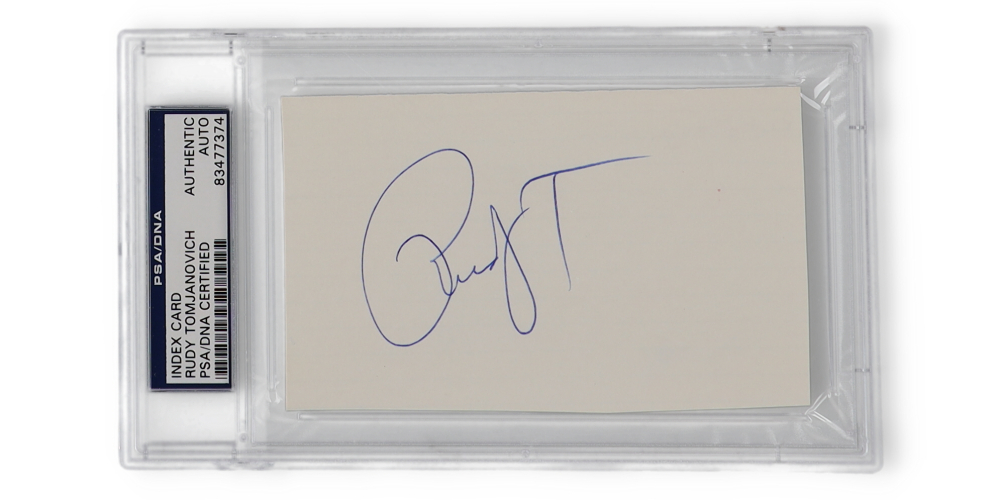 Rudy Tomjanovich Signed Index Card (PSA) | Pristine Auction