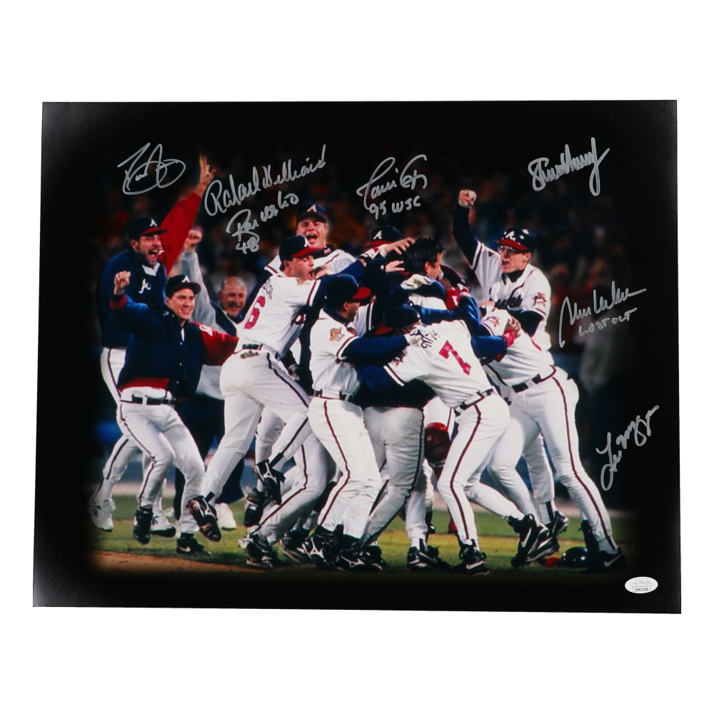 "1995 Champions" Braves 16x20 Photo Signed by (7) with Dave Justice ...