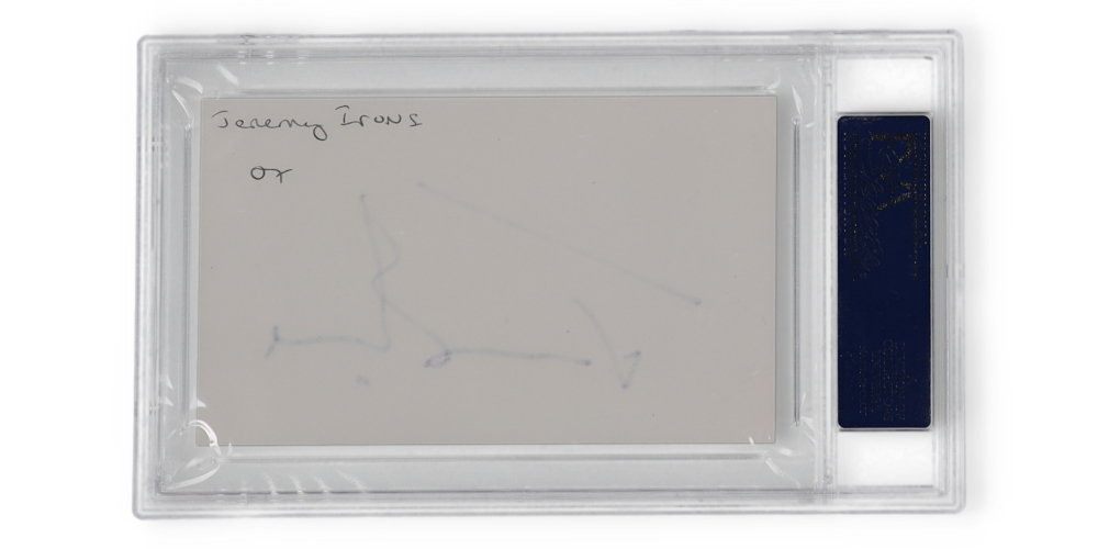 Jeremy Irons Signed Index Card (PSA) | Pristine Auction