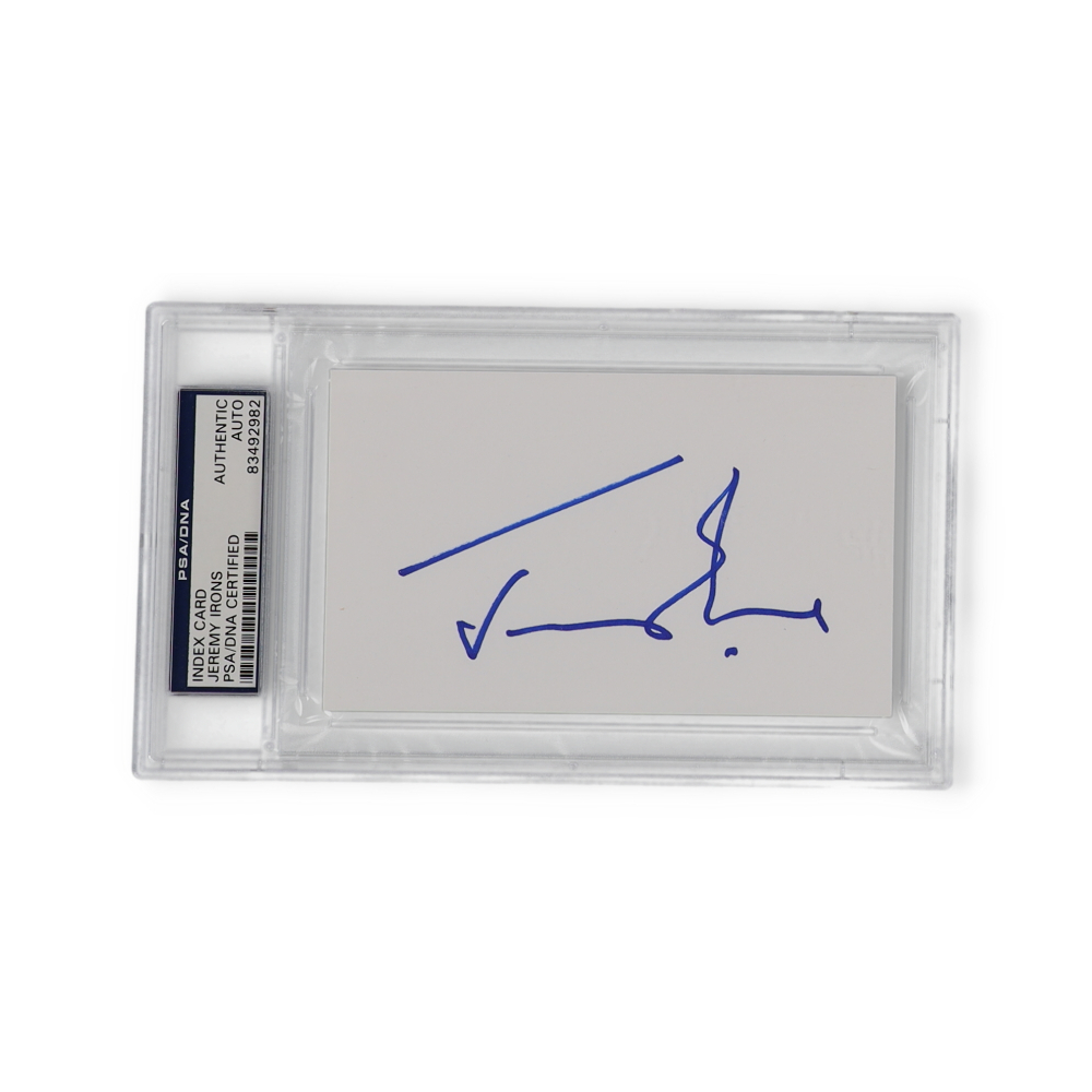 Jeremy Irons Signed Index Card (PSA) | Pristine Auction
