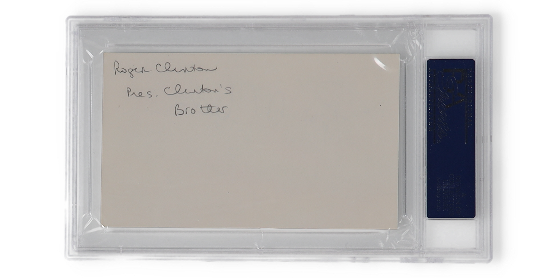 Roger Clinton Signed 3x5 Index Card (PSA) | Pristine Auction
